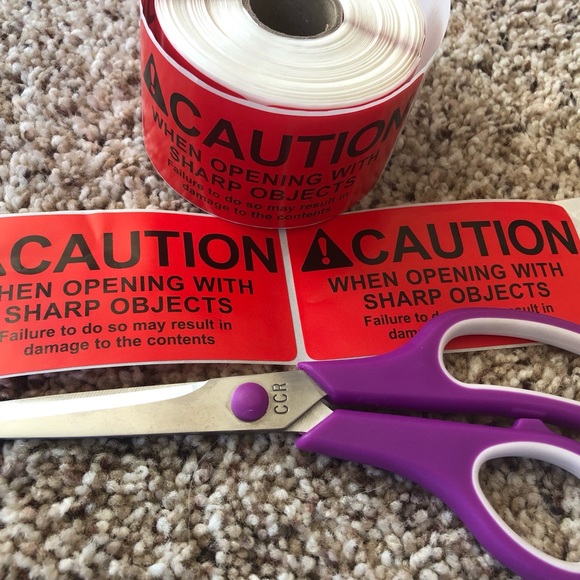 Office | 3 Ct Caution Labels Postal Stickers 30ct | Poshmark